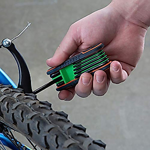 GreatNeck 74206 25 Piece Folding Star, SAE, And Metric Hex Key Set, Allen Key Set, Labeled Wrench Sizes, Adjustable, Color Coded Body for Easy Identification