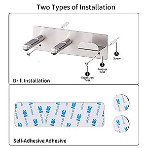 BANJEKT Hair Dryer Stand for Dyson Supersonic Hair Dryer, SUS304 Dyson Hair Dryer Wall Mount, Punch- Free Dyson Hair Dryer Holder Dyson Hair (Silver)