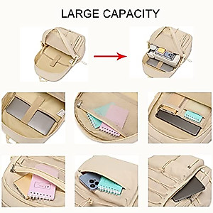 Sunborls Travel Laptop Backpacks with Girls Weekend Leisure Day Vacation Backpack Unisex 15.6inch School Cute Lightweight High-Capacity The Gift Bookbag(Off-White)