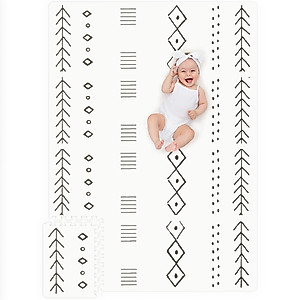 Stylish Baby Play Mat - Soft, Easy to Clean 5.6 x 4 ft. Floor Mat Creates A Safe Play Area for Your Baby Boy or Girl - The Perfect Modern Foam Playmat Fits Nicely with Your Kids Playroom Or Home Decor