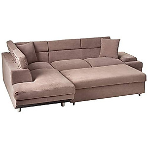 HOMES: Inside + Out Dentas Sectional with Pull Out Sleeper Chaise