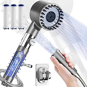 RV Shower Head with Hose - High Pressure, Water-Saving with ON/OFF Switch & 4 Modes- Handheld Detachable Shower Head with Filters | Handheld Shower Head with 3 Extra Filters