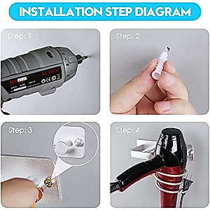 Hair Dryer Holder Wall Mounted Blow Dryer Holder Curling Iron Holder Bathroom Hair Tool Organizer Hair Care & Styling Tool Organizer for Hair Dryer, Flat Irons, Curling Wands