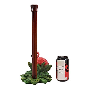 Ebros Gift Tropical Birds of Paradise Graceful Pink Flamingo Kitchen Dining Paper Towel Holder Dispenser 15" High Home Accent Western Decorative Figurine Dinner Table or Bar or Countertop Centerpiece