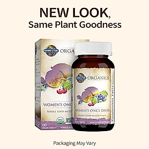 Garden of Life Organics Multivitamin for Women - Women's Once Daily Multi - 60 Tablets, Whole Food Multi with Iron, Biotin, Vegan Organic Vitamin for Women's Health, Energy Hair Skin and Nails