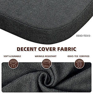 HAVARGO Chair Cushions for Dining Chairs with Supportive Foam [16.5x16.2 Inches] Kitchen Chair Pads Indoor Seat Cushions for Dining Chairs, 2" Thick Dining Room Chair Cushions Set of 4 Dark Grey