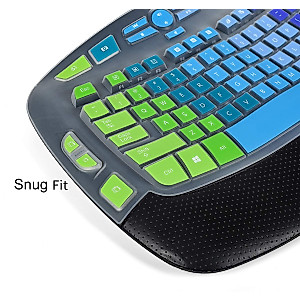 Colorful Keyboard Cover Compatible with Logitech K350 MK550 MK570 Wireless Wave Keyboard, Logitech K350 MK550 MK570 Full Keyboard Protector Skin -Rainbow