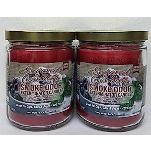 Smoke Odor Exterminator 13oz Jar Candles (Sugared Cranberry, 2)