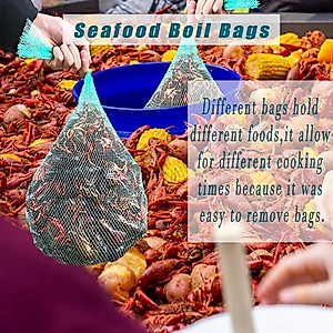 STAYWILD 100 PCS Onion Potato Garlic Storage Bag-20 Inch Seafood Boil Bags | Fruit Vegetables Reusable Mesh Produce Storage Bags | Mesh Cooking Boil Bags for Crab Clam Shellfish Crawfish