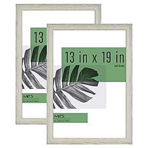 MCS Studio Gallery 13x19 Picture Frame Gray Woodgrain, Rectangle Photo Frame for Photos, Posters & Art Prints (2-Pack)