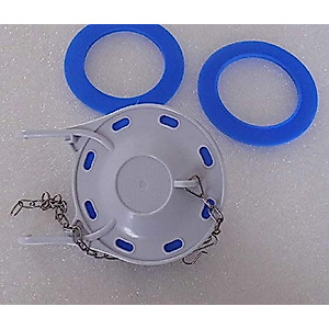 Toilet Flapper Valve fits Jacuzzi and Kohler 3.5 inch Toilets, Has 9 in. Chain and Two Extra Silicone Replaceable Seals White