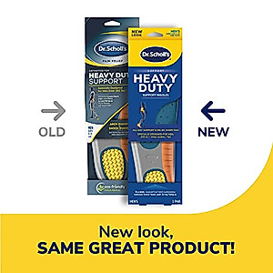 Dr. Scholl's Heavy Duty Support Pain Relief Orthotics, Designed for Men over 200lbs with Technology to Distribute Weight and Absorb Shock with Every Step (for Men's 8-14)