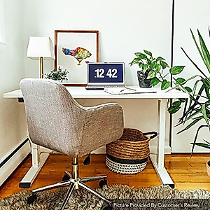FLEXISPOT EN1 Large Stand Up Desk 55 Inches Whole-Piece Desk Computer Workstation Ergonomic Memory Controller Height Adjustable Standing Desk (White Frame + 55" White Top, 2 Packages)