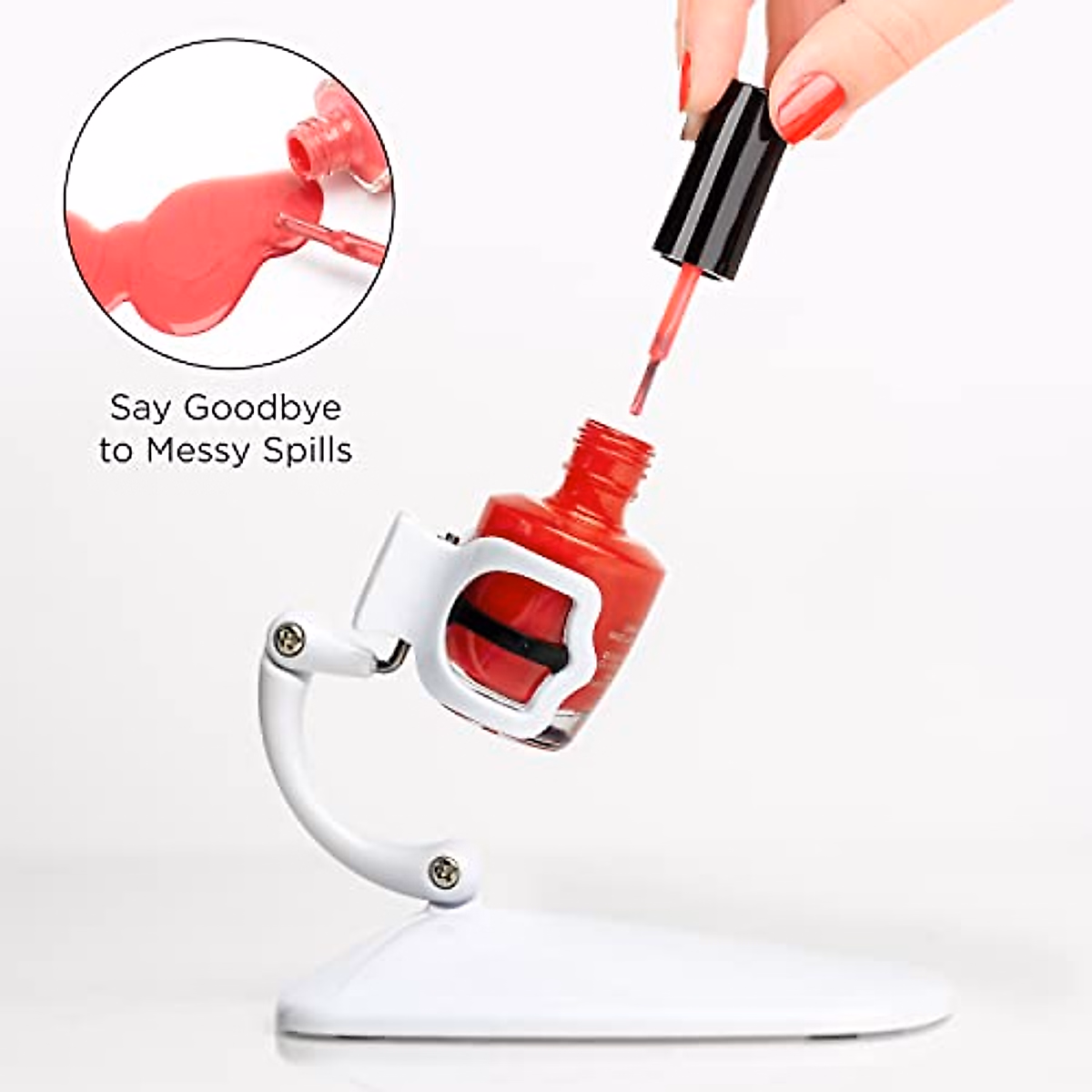 Grip and Tip Nail Polish Holder, Fingernail Polishing Tool, Manicure and Pedicure Accessory