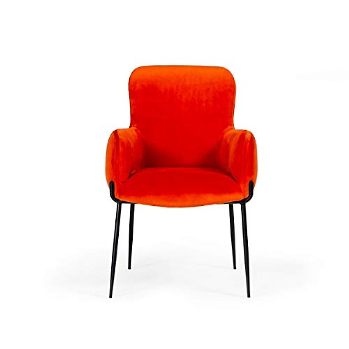 HAINEW Dining Chair Accent Chair, Modrest Frisco Mid-Century Orange Velvet Dining Chair, Modern Creative Chair for Home and Outside, W22 xD25.8 xH31.7, Orange