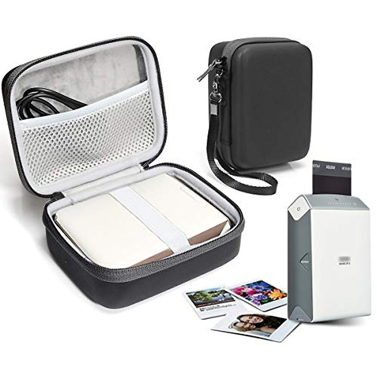 WGear Protective Case for Fujifilm INSTAX Share SP-2 Smart Phone Printer, Mesh Pocket for Cable and Printing Paper (Matte Black)