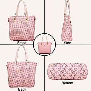 YOUNXSL Women Handbag Set 6 Pcs PU Leather Tote Purse Multi-purpose Classic Shoulder Bag Top Handle Bag Satchel(Coffee)