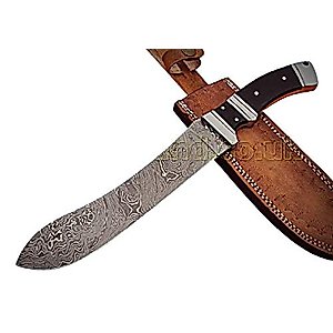 CF-51 Custom Handmade Damascus Steel Chef Knife - buffalo horn with Stainless Steel Bolsters