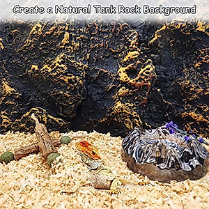 Tfwadmx Rock Terrarium Background 3D Reptile Tank Background Board Amphibian Stereo Backdrop Wall Snake Habitat Decor for Lizard Bearded Dragon Gecko Spider Chameleon Turtle Fish (Yellow Rock)