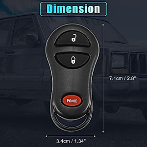 X AUTOHAUX 2pcs GQ43VT9T 315MHz Replacement Keyless Entry Remote Car Key Fob for Dodge for Ram 1500 2500 3500 1999-2002 for Durango Dakota 1999-2000 3 Buttons 56045497