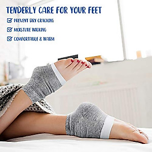 12 Pairs Cotton Heel Moisturizing Socks Open Toe Socks Cracked Gel Heel Socks Foot Toeless Heel Repair Socks for Women Girls Dry Hard Cracked Feet (Bright Color)