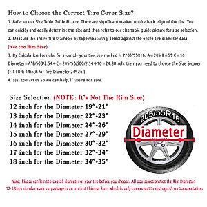 Moonet PVC Leather Spare Tire Wheel Cover for Car Truck SUV Camper Trailer Universal Fit RV JP FJ, R15 Black (for Overall Wheel Diameter 27-29 inch)
