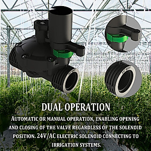 Galcon YLZ 3/4-inch Solenoid Globe Valve AC 24V FPT Irrigation Control Inline w/Flow Control Reinforced Plastic, Drip Irrigation, Greenhouse Residential & small Commercial Sites GAVASY312Q9