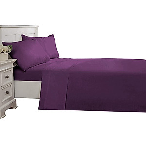 DG Beddings Plum 6 Piece Bedding Sheet Set Full Size 12 Deep Pocket Bed Sheets 100% Egyptian Cotton, 1000 Thread Count