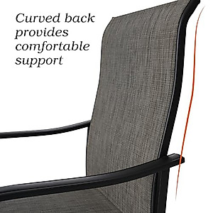 Anmutig Patio Swivel Dining Chairs Set of 4, Outdoor Metal Chair with Textilene Mesh Fabric Patio Furniture Set Porch Chairs with Metal Rocking Frame for Lawn Garden Backyard Brown/Grey