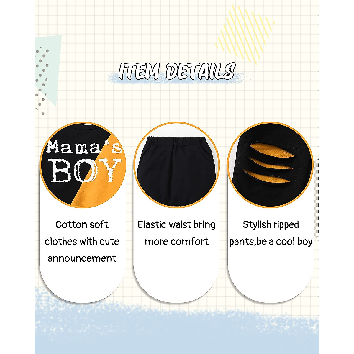 3T Boy Clothes 2T Toddler Boy Clothes Fall Winter Outfits Cotton Color Block Sweatshirt Long Pants Cute Baby Boys Clothes Set 2 Year Old Boy Clothes Orange