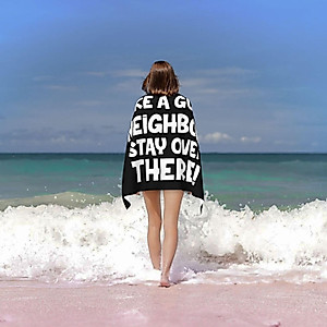 ADOSIA Like A Good Neighbor Stay Over There Beach Towel 32x52in Oversized Soft Absorbent Beach Towel