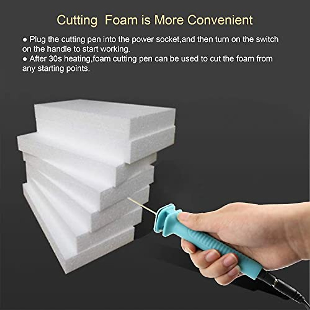 Foam Cutter Electric Hot Wire Cutter Pen 10CM Foam Board Cutter with Stand 18W Hot Knife Styrofoam Cutting Pen with Apaptor Foam Cutting Tool for Styrofoam Foam Cutting,Arts,Handcraft
