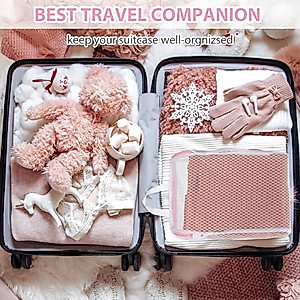 Abeillo 2 Pcs Sock Laundry Bag for Washing Machine, Honeycomb Mesh Laundry Bags with Handle, Large Opening Delicate Wash Bag for Coat, Sweater, Lingerie Sock Sheet(Pink,7.9×13.4inch,11.8×15.7inch)