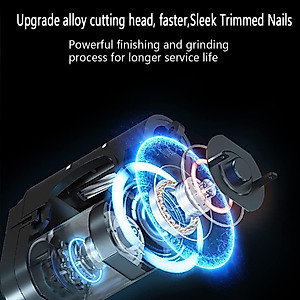 Electric Automatic Nail Clipper with Light & 2 Speeds,Fingernail Cutter and File 2 in 1 Design, Nail Scraps Storage,USB Rechargeable Safety Fingernail Trimmer for Baby, Kids, Seniors and Adult