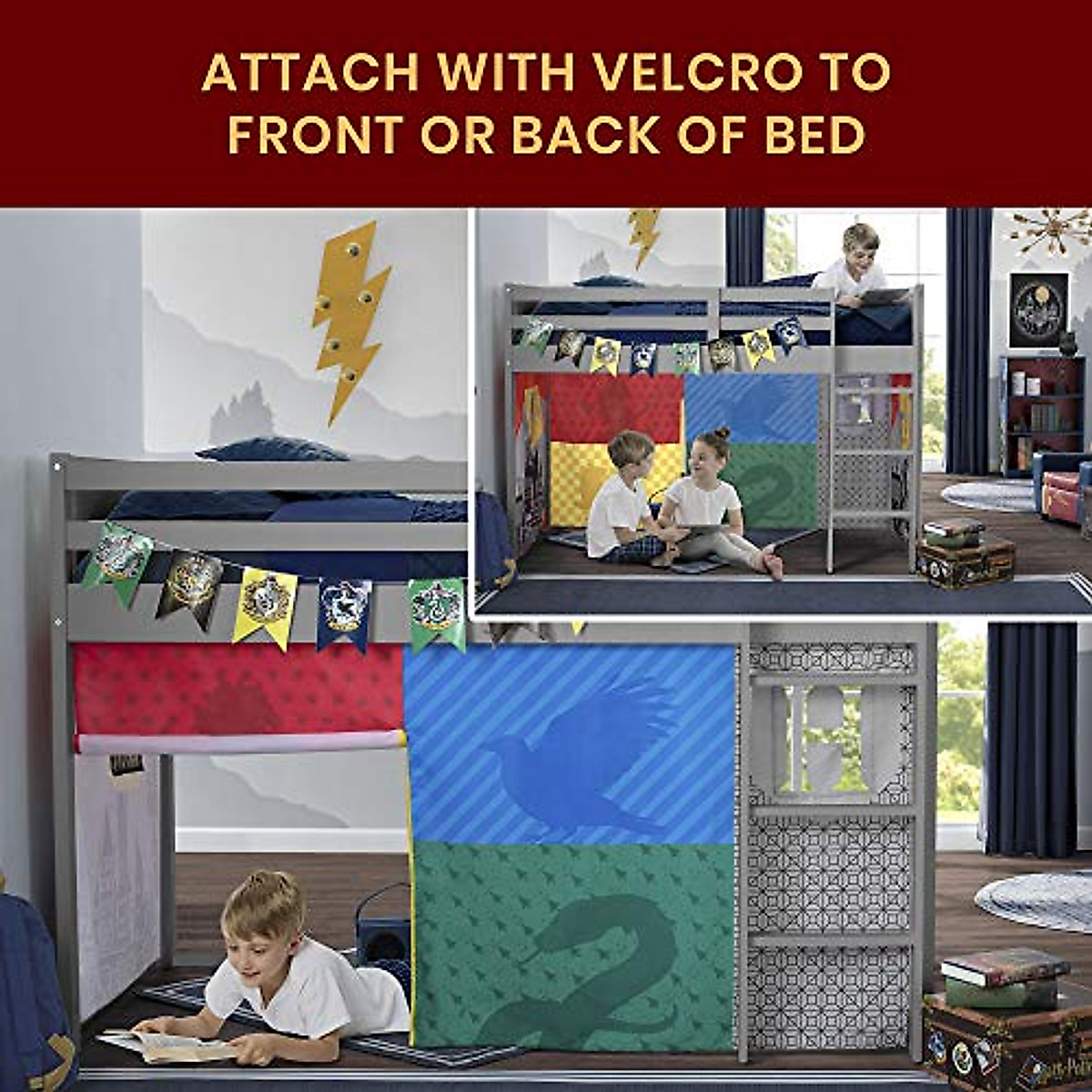 Harry Potter Loft-Bed Tent-Curtain Set for Low-Twin Loft-Bed (Bed Sold Separately) by Delta Children