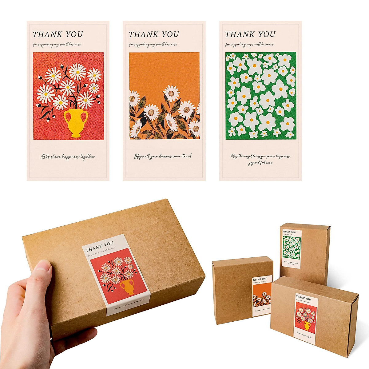 Box Seal Stickers-300 PCS,Rectangle Gift Package Labels, Thank You for Your Order Stickers,Decorative Baking Gift Bags Packaging Decals for Small Business,Envelopes Seal Gift Packaging Box Retail Bag