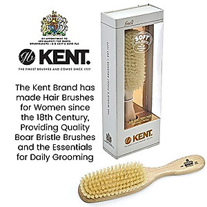 Kent LS9D Ladies Finest Hair Brush for Women - Boar Bristle Hair Brush Made of Satinwood and Soft Boar Bristle for Thin Hair - Luxury Royal Styling Brush, Straightening Brush, and Smoothing Brush