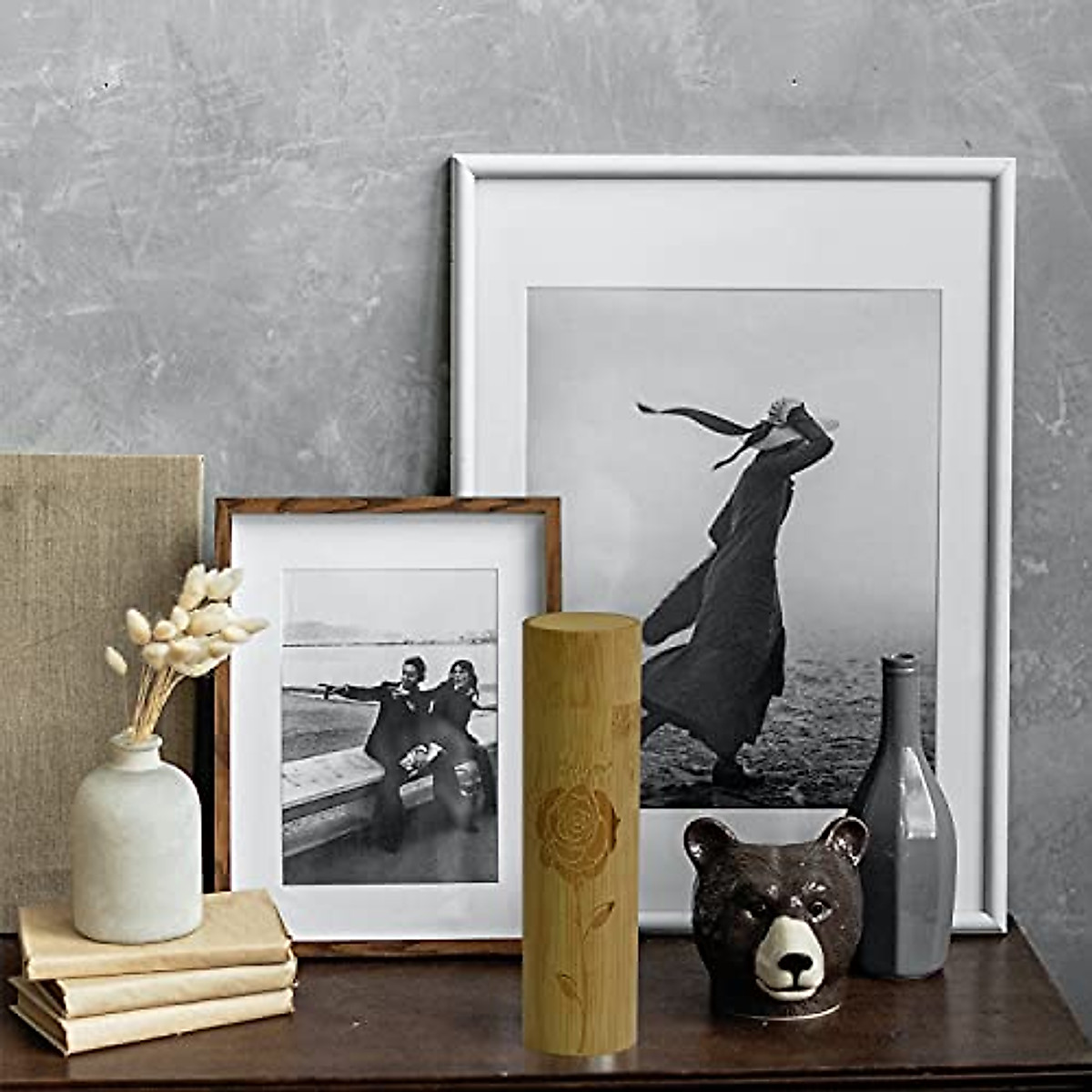 Set of 2 Eco Bamboo Scattering Urn Tube for Human-Pet Ashes, Small Urns for Human Ashes, Mini Biodegradable Spreading Urns for Adult Ashes Male Female Dog(9" x2”)