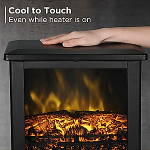 TURBRO Suburbs 25" WiFi Electric Fireplace Infrared Heater with Crackling Sound, Freestanding Fireplace Stove with Adjustable Flame Effects, Overheating Protection, Timer, Remote Control 1400W