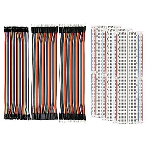 Yahboom Breadboard Dupont Wire Multicolored Jumper Wires 40pin M-F, 40pin M-M, 40pin F-F, 3PCS 830 Point Solderless Prototype PCB Board for Arduino Raspberry Pi Electronic Project