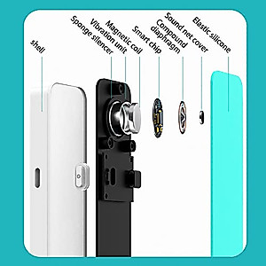 Pillow Speaker Bone Conduction Stereo Bluetooth Wireless Music Sleep Headphones Insomnia White Noise Machine for Side Sleepers Adults and Baby Compatible with iOS/Android/Windows (Square+White+Blue)