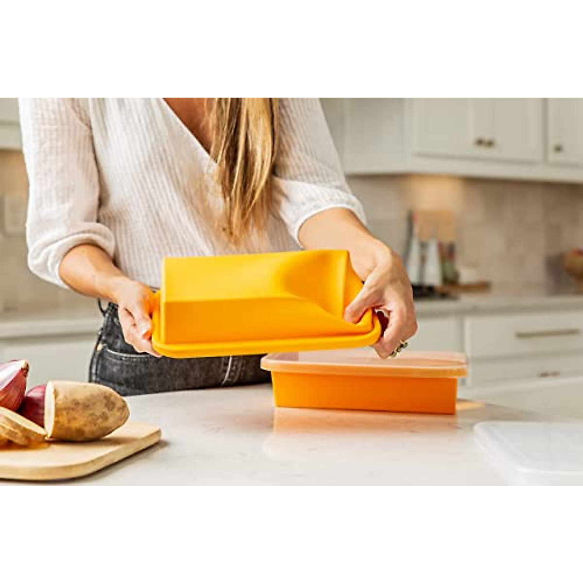 (2 Pack) Large Silicone Freezer Containers For Soup, Pasta Sauce, Leftovers, Broth & More - 6 Cup Reusable BPA Free Non Plastic Food Storage Freezing Trays With Lids & Measurement Lines (2 Pack)