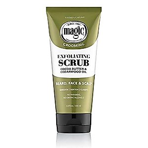 SoftSheen-Carson Magic Men's Grooming Facial Exfoliating Scrub, Softens, Smooths and Clarify, With Cocoa Butter and Cedarwood Oil for Beard, Skin and Scalp, 6.7 fluid ounces