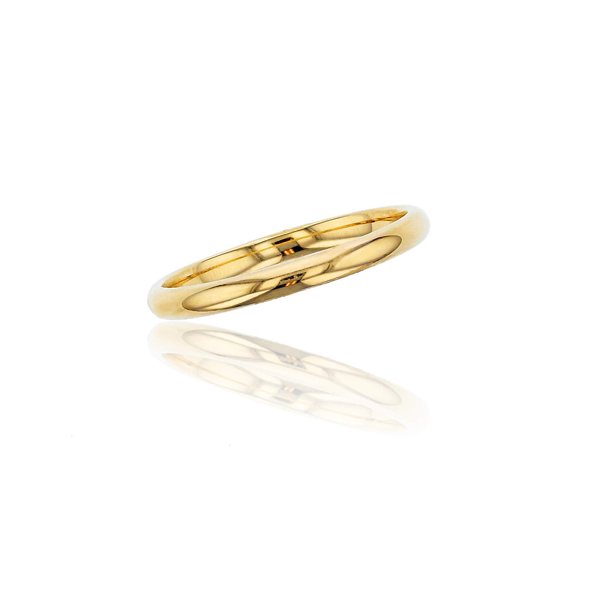 Decadence 14K Yellow Gold 2mm Polished Plain Wedding Band, Size 9
