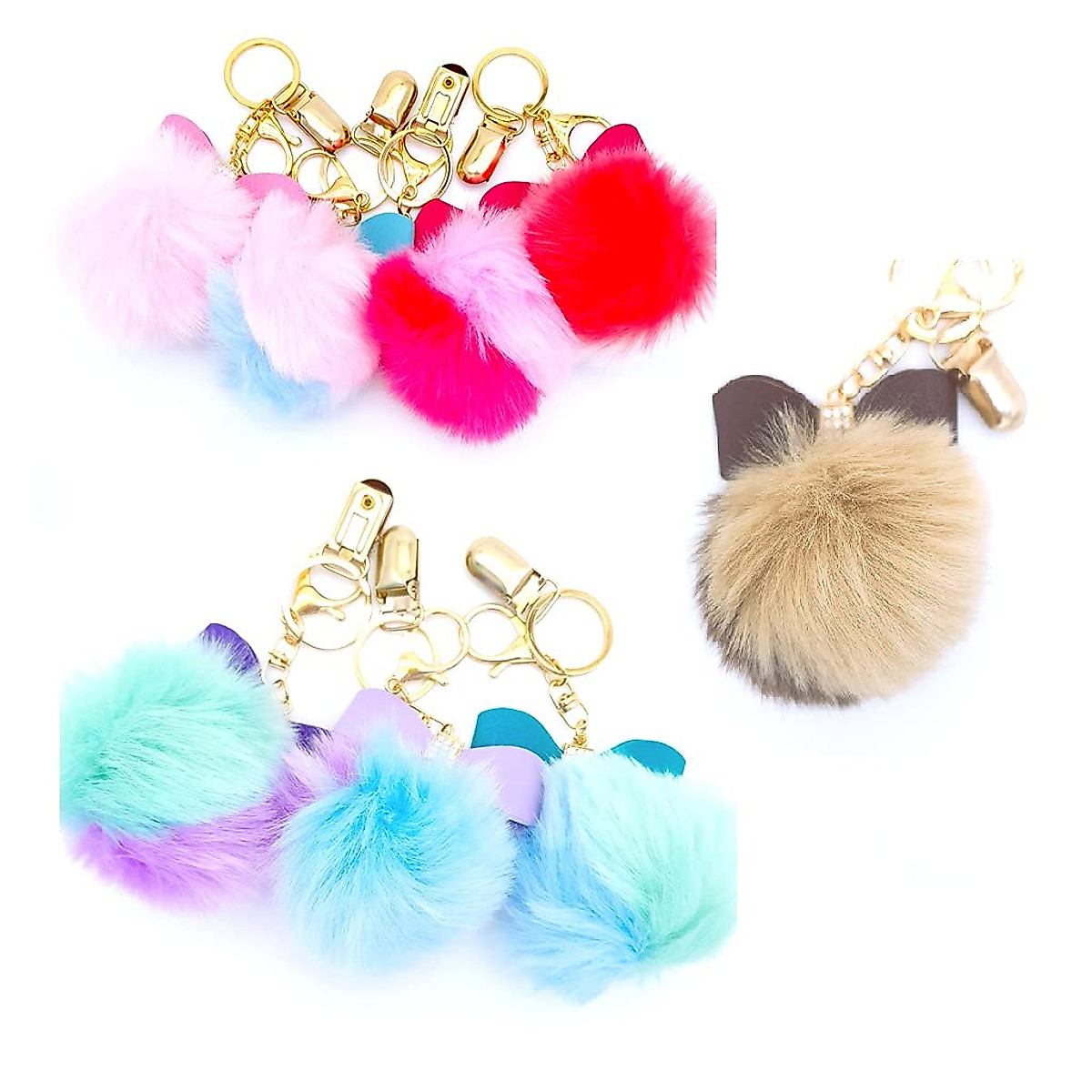 GS Soft Fur Ribbon Putter Keeper Set of 1. Gift for Golfer, Golf Accessories for Putter Cover. (Mink and Purple)