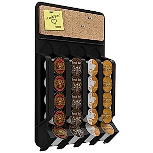 Mind Reader Wall-Mount Holder Coffee Pod Dispenser, 2.72” L x 10.71” W x 15.75” H, Black
