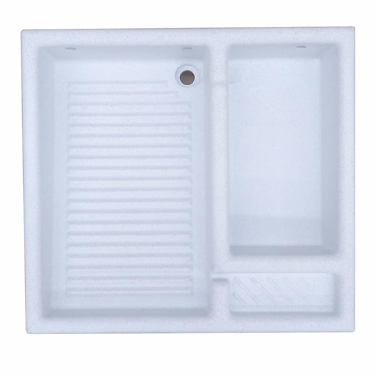Plastic washboard 71right sided water container (white marbled)