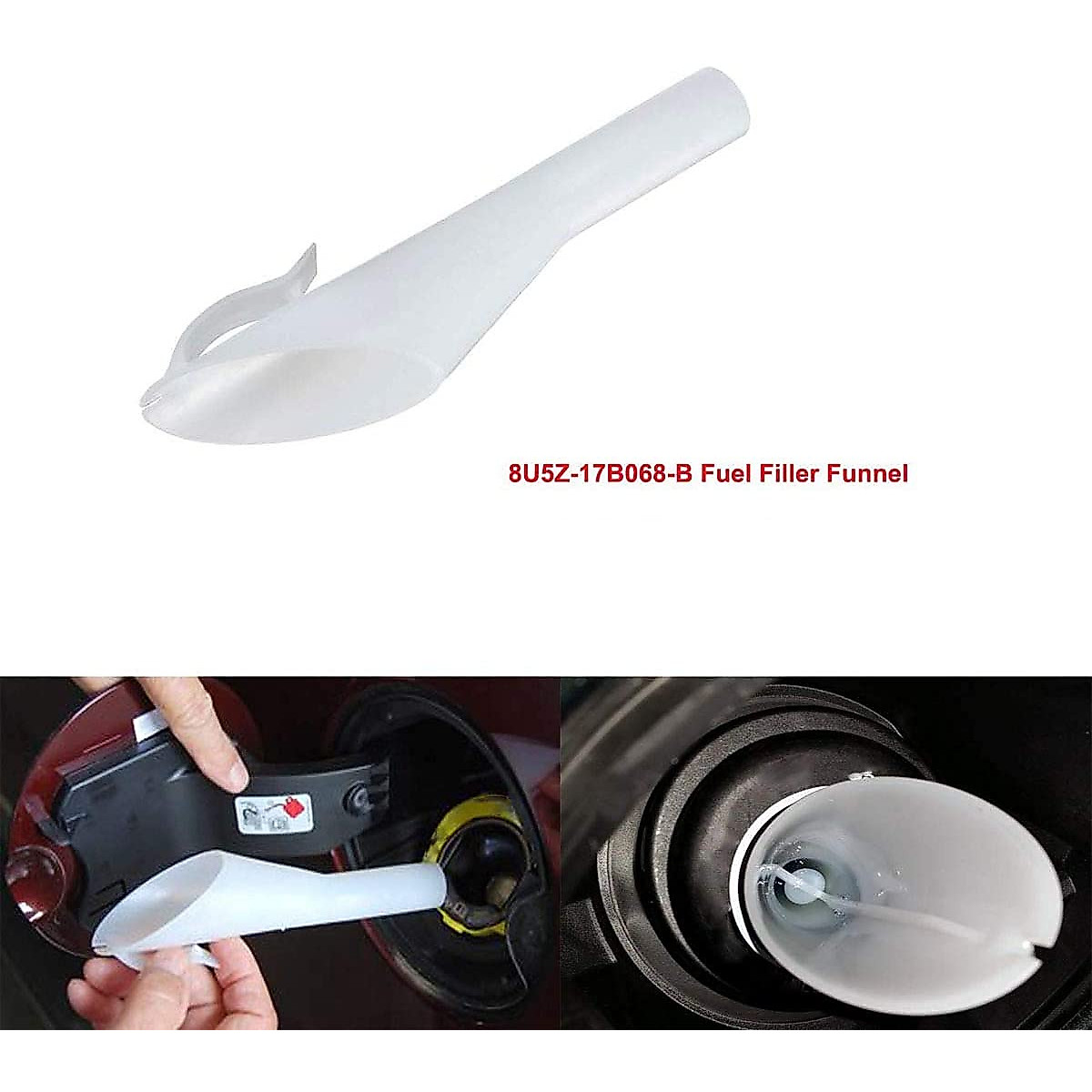 𝟮𝟬𝟮4 𝙐𝙋𝙂𝙍𝘼𝘿 8U5Z17B068B Fuel Filter Funnel Tube for Compatible with Focus Mercury Lincoln, 8U5A17B068AD 8U5Z17B068A Fuel Filling Tank Supply Gas Cap Funnel Tube White Spout
