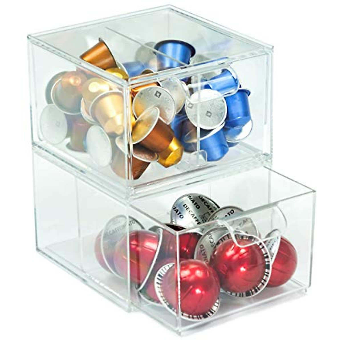 ImpiriLux Stackable Kitchen and Bathroom Drawer Organizer | Set of Two Drawers with Dividers