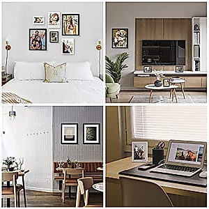 Nacial Picture Frames 8x10 Set of 4, White Photo Frame, Display 5x7 Photo with Mat and 8x10 photo without Mat, Picture Frames Collage for Wall or Tabletop